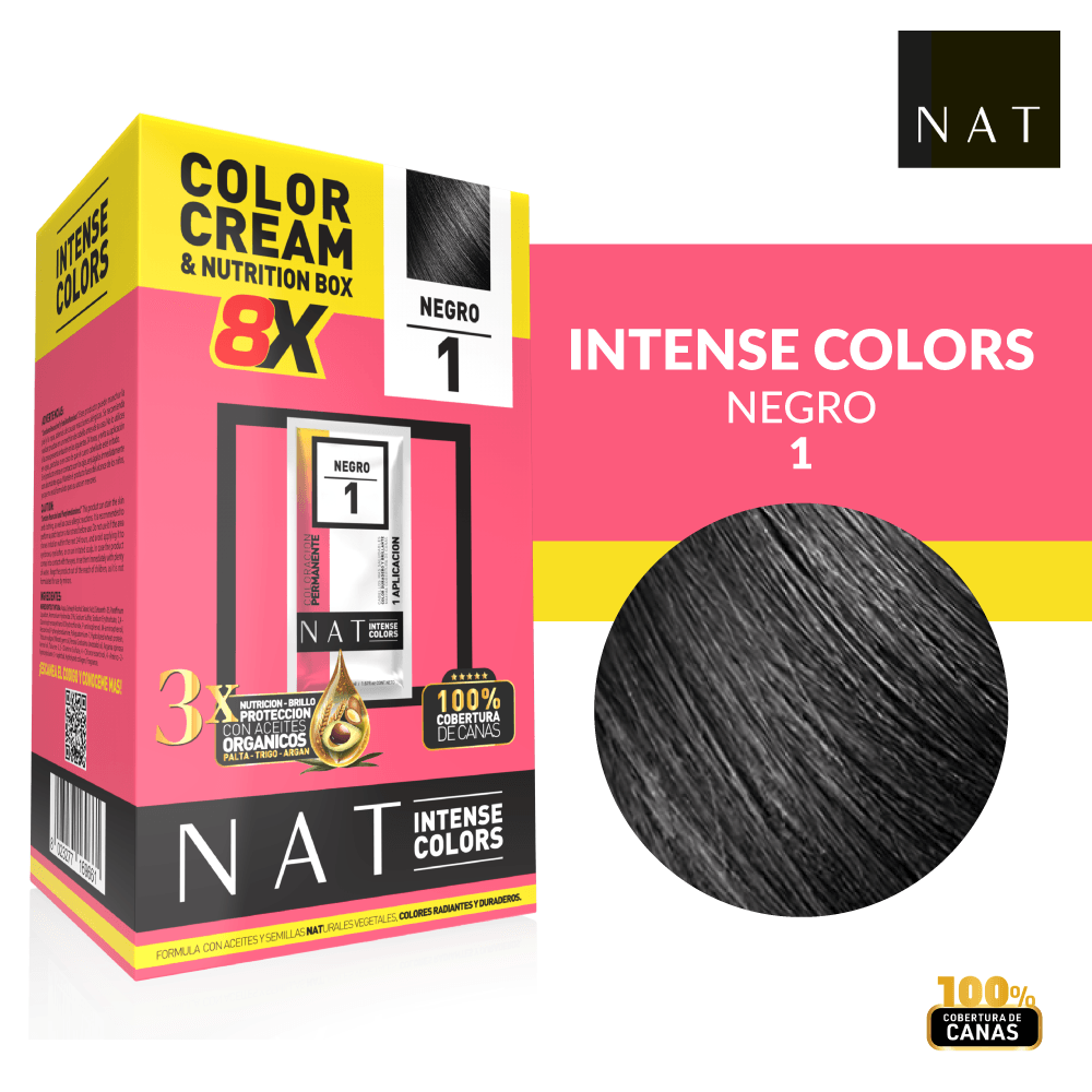 Nat Tintura Intense Color Box X 8U Cajax8 Sachet 50G 1 Black